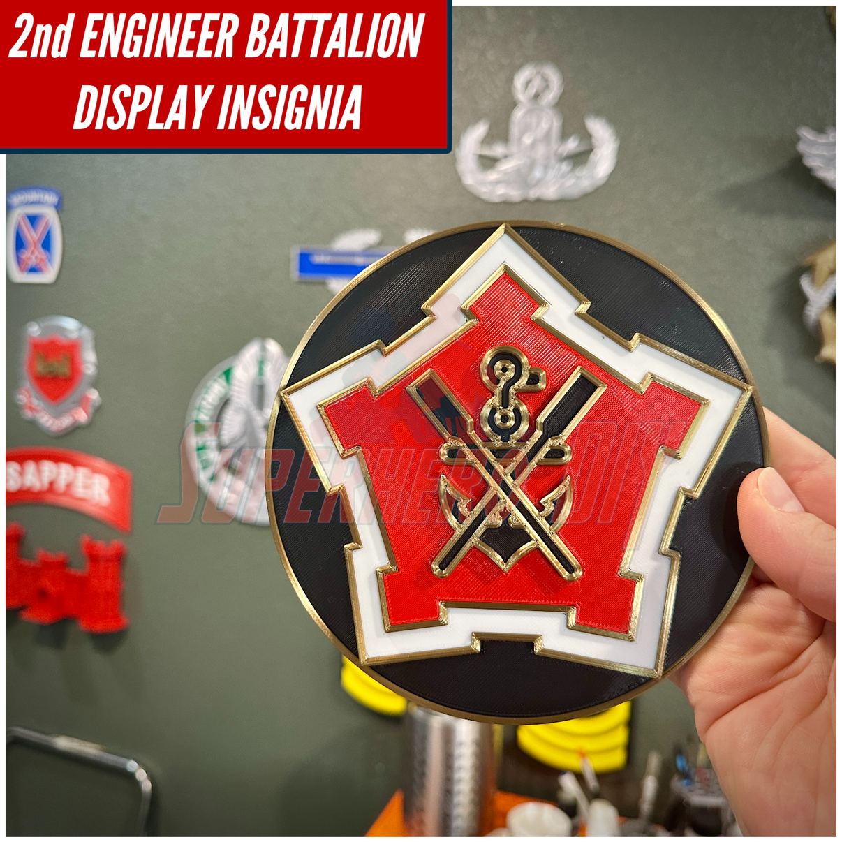 2nd Engineer Battalion Display Insignia | Unique Wall Art – SuperheroDIY